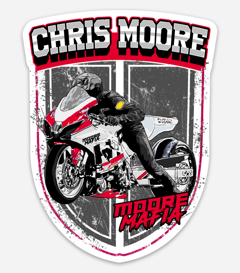 Chris Moore Red And Black Sticker